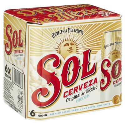 Sol Premium Lager Beer Cans 6 x 500ml | PnP