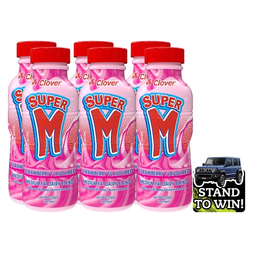 Clover Super M Medium Fat Strawberry Milk 6 x 300ml | Smart Price ...