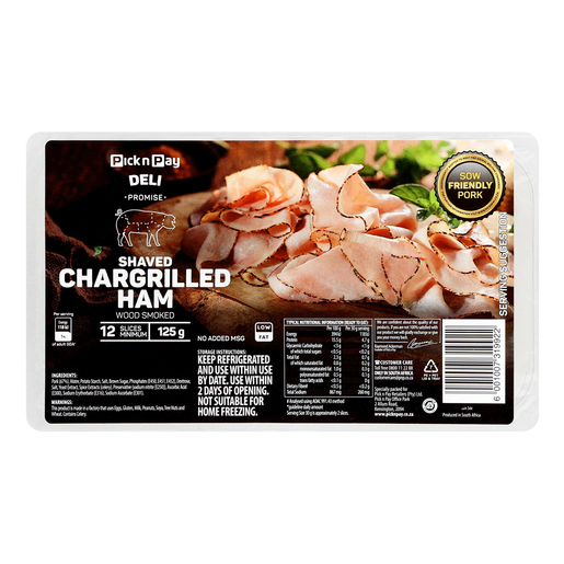 PnP Shaved Chargilled Ham 125g | PnP