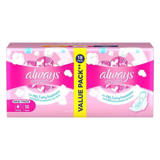 Always Maxi Cotton Long Pads 18 Pack | Smart Price Specials | PnP Home