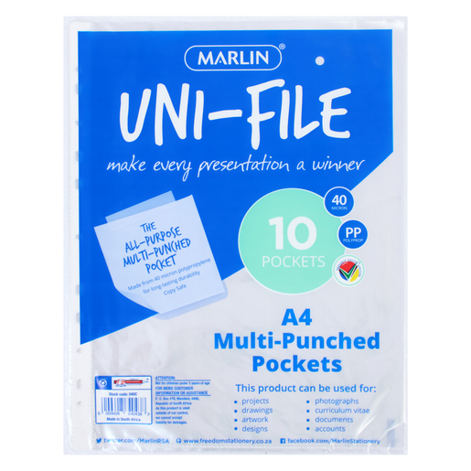 Marlin Multipunch Pockets 40 Micron 10 Pack | PnP