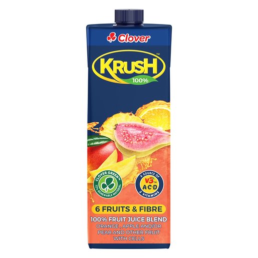 Clover Krush UHT Fruit Juice 100% 6 Fruit & Fibre 1l | PnP