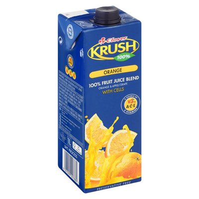 Clover Krush UHT Fruit Juice 100% Orange 1l | PnP