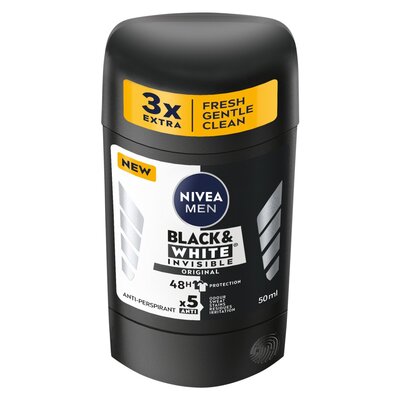 Nivea Men Black & White Invisible Original Anti-Perspirant Stick 50ml | PnP