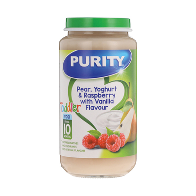 Purity Jar Pears, Yoghurt & Raspberry with Vanilla Flavour 250ml from ...