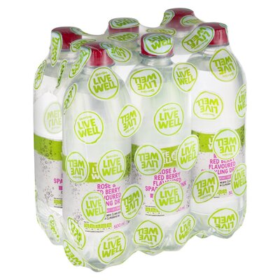 Live Well Rose & Red Berry Flavoured Sparkling Drink 500ml x 6 | PnP