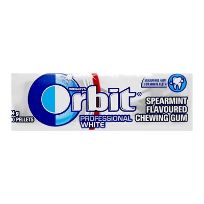 Orbit Professional White Spearmint Flavoured Sugar Free Chewing Gum 10 ...
