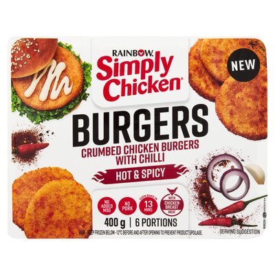 Simply Chicken Hot & Spicy Frozen Chicken Burgers 400g | PnP