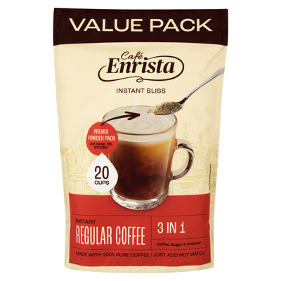 Cafe Enrista 3 in 1 Regular Instant Coffee 20 Pouches | PnP