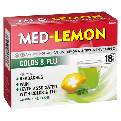 Med-Lemon Hot Medication Lemon Menthol With Vitamin C 18 Sachets | PnP