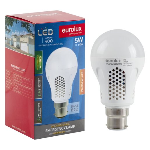 Eurolux Led Rechargeable Lamp B22 5W 3000K | PnP