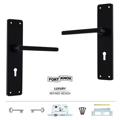 Fort Knox 3-Lever No.8 Royal Satin Matte Black Nickle Lockset | PnP