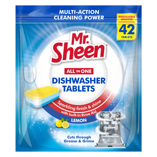 Mr Sheen Lemon All In One Dishwashing Tablets 42 Pack | PnP