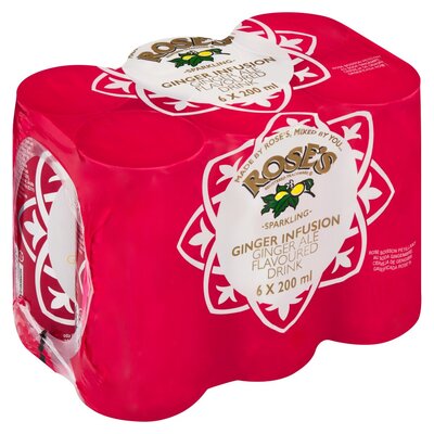 Rose's Carbonated Soft Drinks Ginger Infusion 200ml x 6 | PnP
