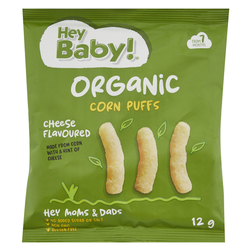 Hey Baby Cheese Flavoured Organic Corn Puffs 12g | PnP