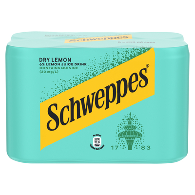 Schweppes Dry Lemon Can 200ml x 6 | PnP