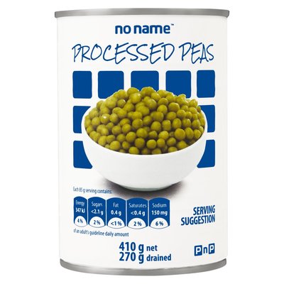 No Name Processed Peas 410g | Smart Price Specials | PnP Home