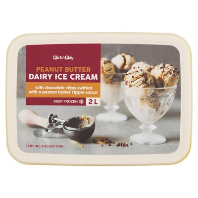 PnP Peanut Butter With Chocolate Chips Dairy Ice Cream 2L | PnP