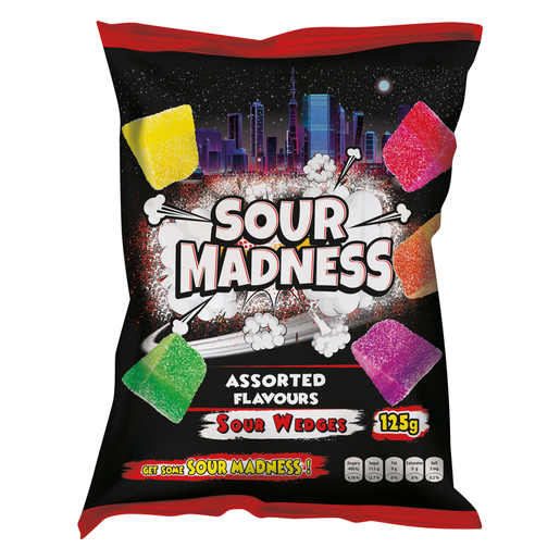 Sour Madness Assorted Flavours Sour Wedges 125g | PnP
