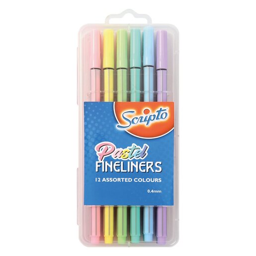 Scripto Fineliners Pastel Colours 12 Pack | PnP