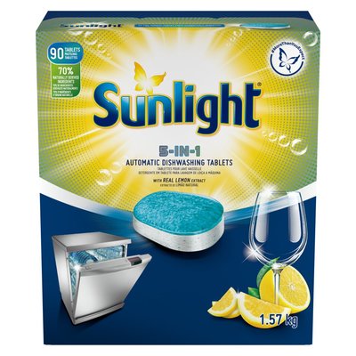 Sunlight 5-In-1 Automatic Dishwashing Tablets 90 Pack | PnP
