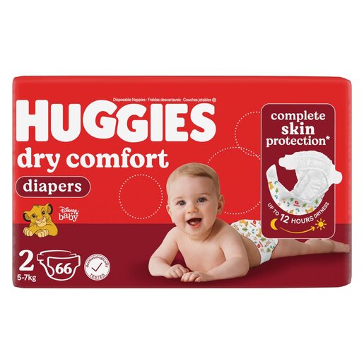 Huggies Dry Comfort Nappies Size 2 New Baby 66 Nappies,Value Pack ...