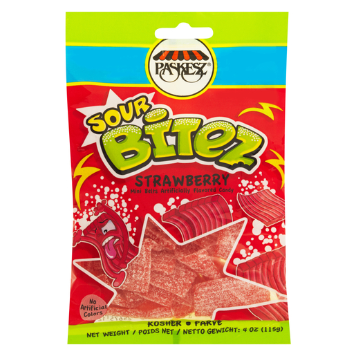 Paskesz Mini Sour Belts Strawberry 115g | PnP