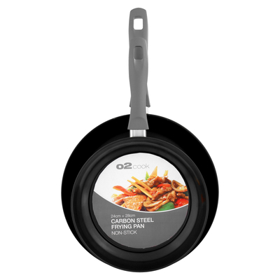 O2 Cook 2 Piece Carbon Steel Fry Pan Set | PnP