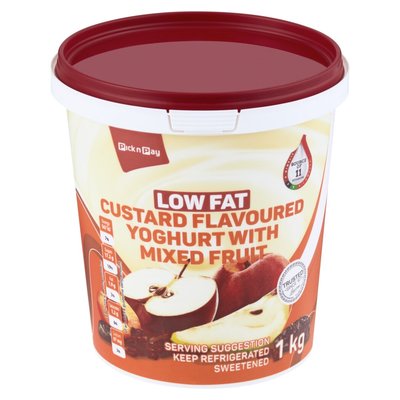 PnP Low Fat Stewed Fruit & Custard Yoghurt 1kg | PnP