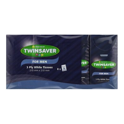 Twinsaver Facial Tissues 3 Ply Pocket Pack x 8 | PnP