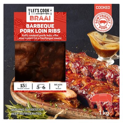 Let's Cook Braai Barbeque Pork Loin Ribs 1kg | PnP