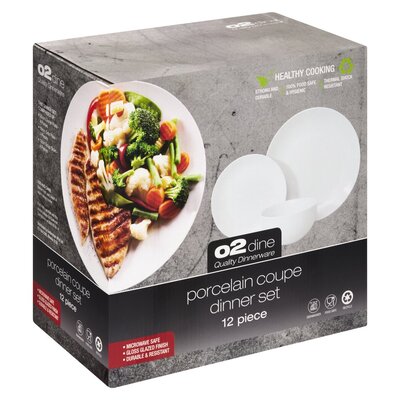 O2 Porcelain Coupe Dinner Set 12 Piece | PnP