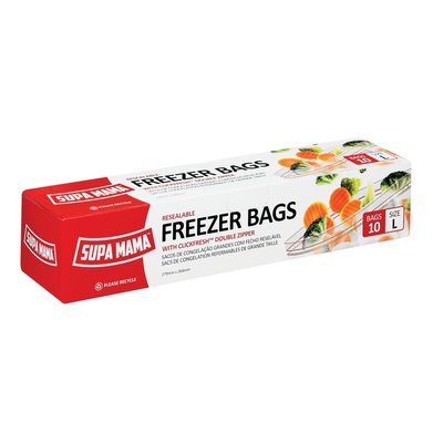 SUPA MAMA RESEAL FREEZER BAG LARGE 10EA | PnP