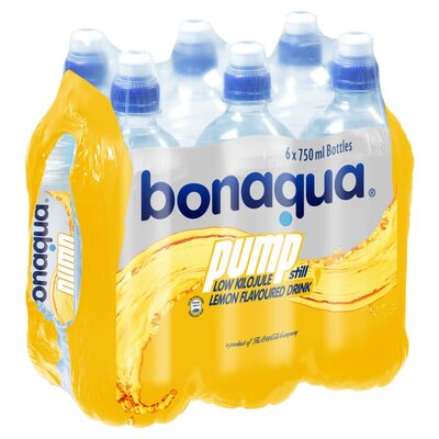 Bonaqua Pump Still Lemon Flavoured Still Water 750ml x 6 | PnP