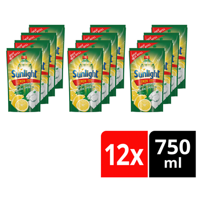 Sunlight Regular Degreasing Dishwashing Liquid Detergent Refill 750ml x ...