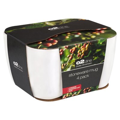 Home O2 Assorted Stoneware Mugs 4 Pack | PnP