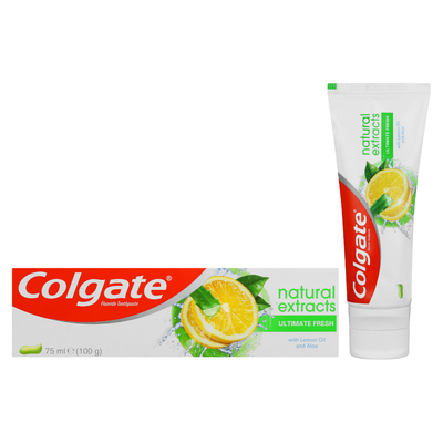 Colgate Natural Extracts Lemon and Aloe Oil, Ultimate Fresh Toothpaste ...