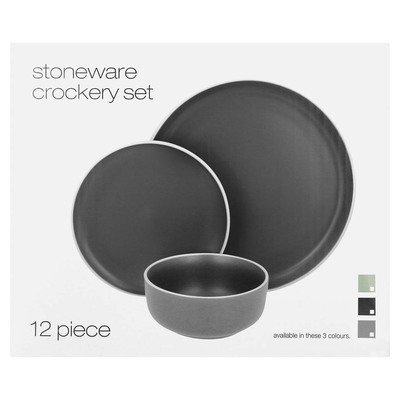 Home Matt Dinner Set Stoneware Blue 12 Piece | PnP