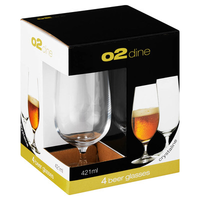 O2 Beer Glass 421ml 4 Pack | PnP
