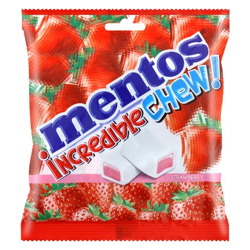 Mentos Incredible Chew Soft Sweet Candy Strawberry Flavor 18 Pieces | PnP