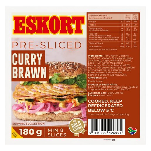 Eskort Sliced Curry Brawn 180g | PnP