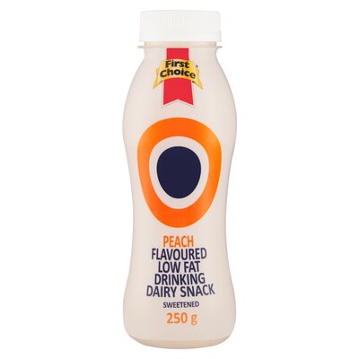 First Choice Low Fat Peach Flavoured Dairy Snack Drinking Yoghurt 250g ...