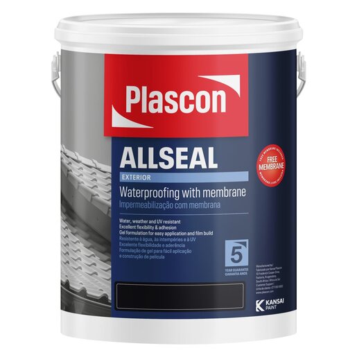 Plascon All Seal Exterior Waterproofing with Membrane Black Paint 5L | PnP