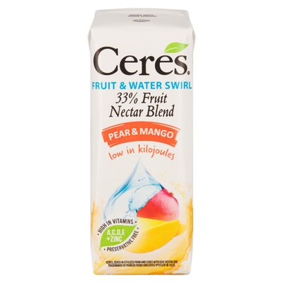 Ceres Fruit & Water Swirl Juice Pear & Mango 200ml | Smart Price ...