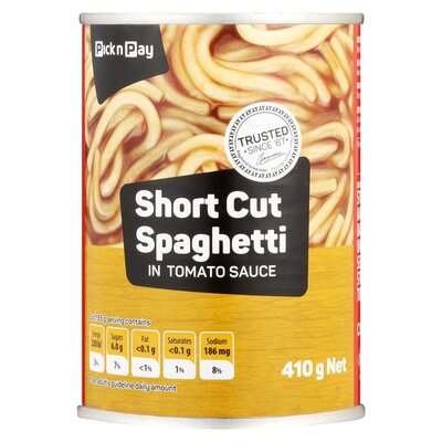 PnP Short Cut Spaghetti in Tomato Sauce 400g | Smart Price Specials ...
