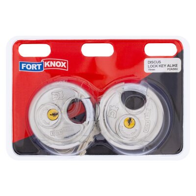 Fort Knox Disc Stainless Steel Lock Lock & Key Alike 70mm 2 Pack ...