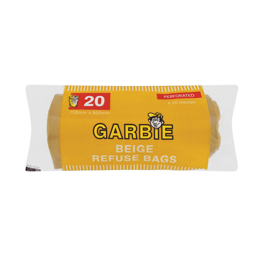Garbie Beige Refuse Bags 750mm x 950mm 20 Pack | PnP