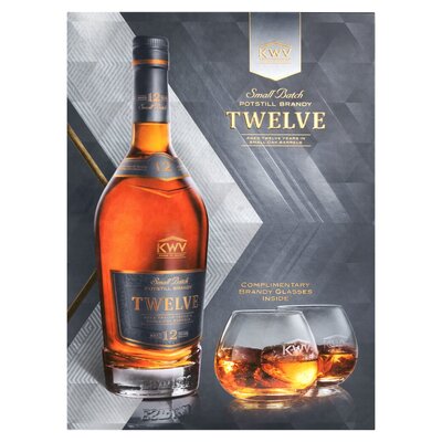 KWV 12 Year Old Brandy 750ml & 2 Glasses | PnP