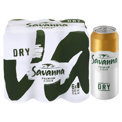 Savanna Dry Can 6 x 500ml | PnP