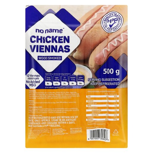 No Name Chicken Viennas 500g | Smart Price Specials | PnP Home